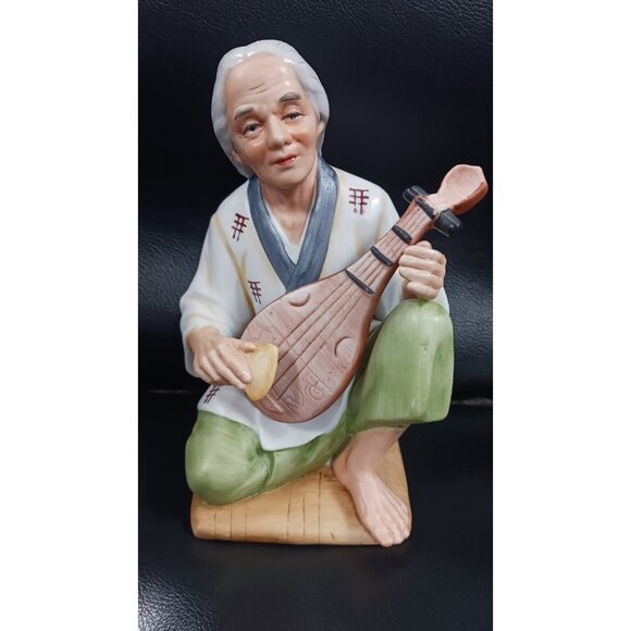 Homco | Art | Vintage Homco Asian Figurine Musician Playing Biwa 436 6 ...